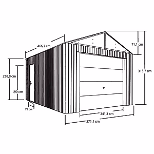 SOJAG GRC1215 Everest Wind & Snow Rated Steel Garage - 12 ft. x 15 ft. x 10 ft. Charcoal