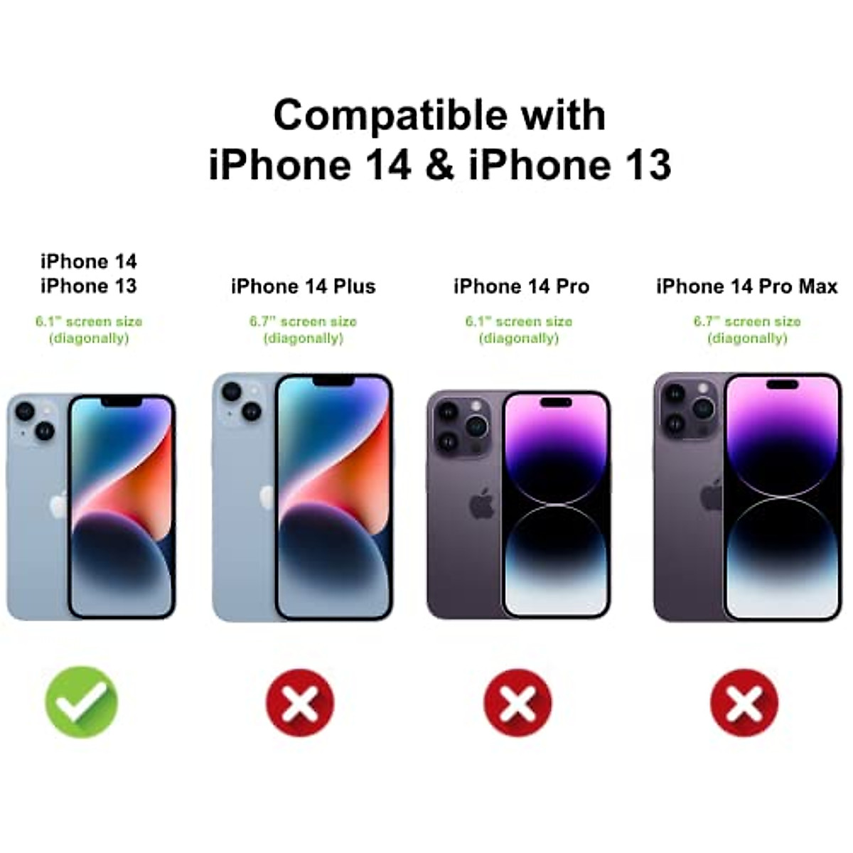 Shamo's Compatible with iPhone 14 Clear Case and iPhone 13 - Crystal Clear Acrylic Phone Case for Reliable Protection and Enhanced Style - Slim, Lightweight, and Wireless Charging Compatible