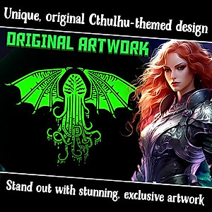 Fantasydice-Cthulhu Tome-Green - Dice Tray - 9" Octagon with Lid and Dice Staging Area- Holds 5 Sets(7 Dice Set/Standard) for All Tabletop RPGs Like D&D, Call of Cthulhu, Shadowrun.