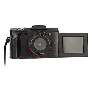 Digital Camera, 1080P 16MP HD Flip 2.4in TFT Screen 1/4 Thread Hole Video Camera 16X Digital Zoom Self Timer Smile Shoot Motion Detection Vlogging Camera for Travel, Weddings