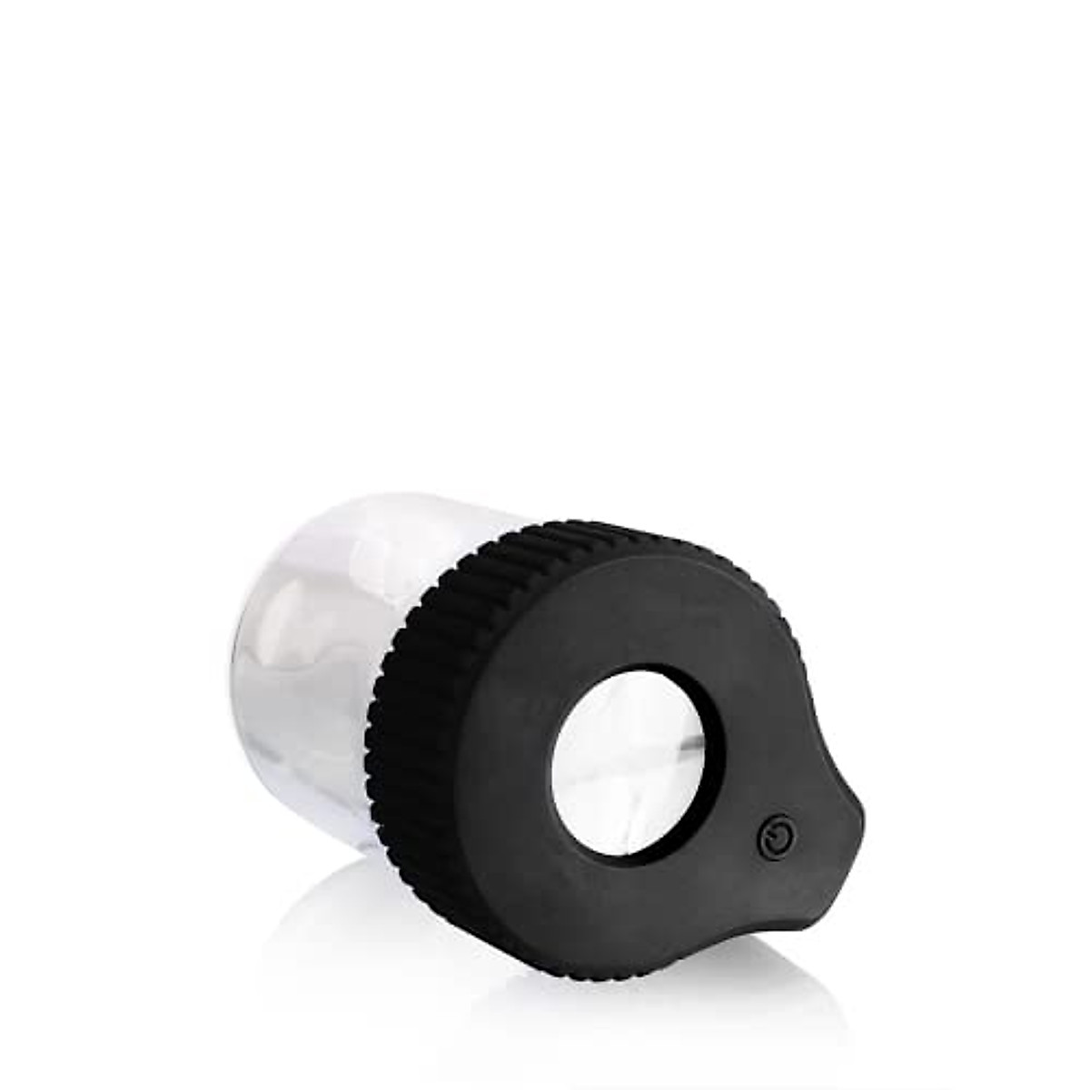 Honeypuff Magnifying Glass Jar with Light, Light-Up LED Transparent Glass Air Tight Storage Jars Magnifying Viewing Jar (Black)