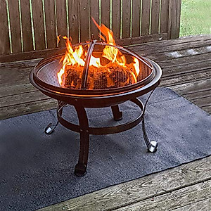 Fire Pit Mat—Stove fire mat，Retardant | Heat Resistant，Ember Mat and Grill mat，Absorbent Material， Protect Your Deck, Terrace, Lawn or Campground from Embers，Waterproof Backing，Washable (36"×36")