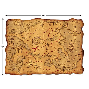Plastic Treasure Map Party Accessory (1 count) (1/Pkg)