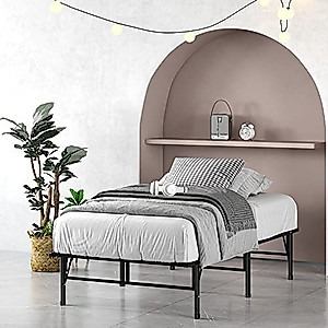 ZINUS SmartBase Compack Mattress Foundation / 14 Inch Metal Bed Frame / No Box Spring Needed / Sturdy Steel Slat Support, Narrow Twin, Black