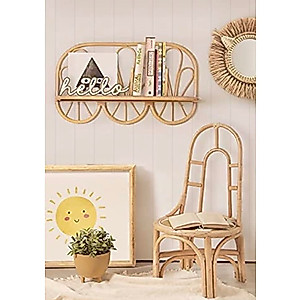 Bamboo Floating Shelf, HANDCRAFTED, Rattan Shelf, Rattan Wall Shelf, Small Shelf Nursery, Decorative Shelves for Wall, Boho Nursery Wall Decor, Cute Wall Shelves, Kids, Bohemian Floating Bookshelves