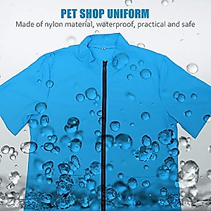 UKCOCO Pet Grooming Smock- Dog Grooming Smock with Full Zipper Anti- Static Pet Grooming Work Clothes Pet Beautician Jacket Smock Dog Cat Groomer Cosmetologist Uniforms for Pet Shop for Men& Women