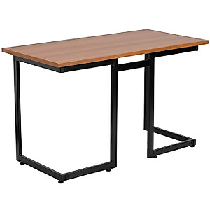 Flash Furniture Cherry Computer Desk with Black Metal Frame