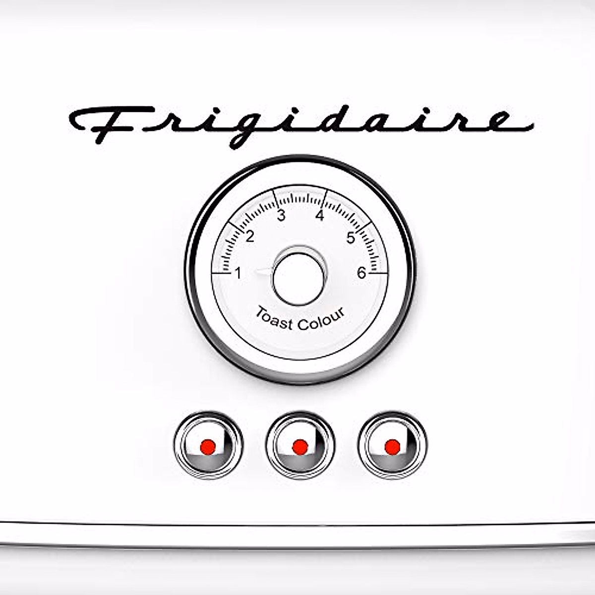 Frigidaire ETO102-WHITE, 2 Slice Toaster, Retro Style, Wide Slot for Bread, English Muffins, Croissants, and Bagels, 5 Adjustable Toast Settings, Cancel and Defrost, 900w, White