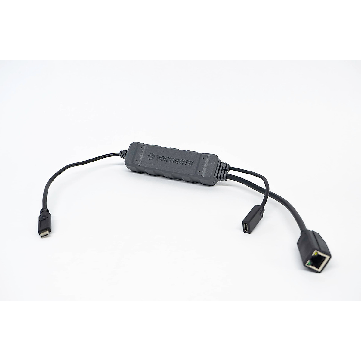 Weather Resistant USB-C to Ethernet Adapter with 5V Power Pass Through: Portsmith PSPA1C1GE-R
