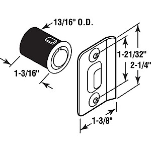 Prime-Line N 7332 Drive-in Ball Catch with Strike, Large, Antique Brass