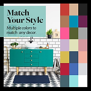 Genteele Bath Mats for Bathroom Non Slip - Navy 17" x 24" Memory Foam Bathroom Rugs - Quick Dry Bath Mat