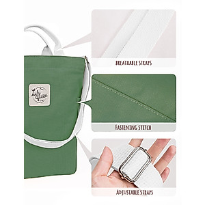 Lily queen Women Canvas Tote Handbags Casual Shoulder Work Bag Crossbody (Green)