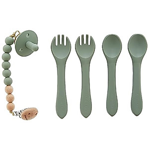 Amari&Aaren | Children Utensil Drawer Organizer Set | 6 Pcs | 100% Food Grade Silicone (SAGE)