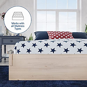 Classic Brands Liberty Wood Platform Bed Frame, Maple with Natural Finish, Queen