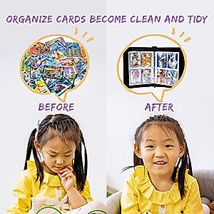 9 Pockets Trading Card Binder with Sleeves,900 Pockets Card Binder Holder Case,Trading Card Binder with Removable Sleeves and Zipper for Kids Organized (9 black)…