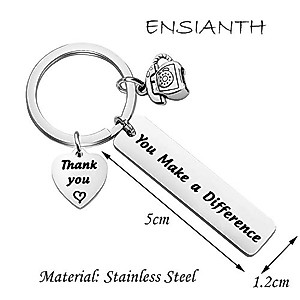 ENSIANTH Secretary Keychain You Make a Different Keychain Thank you Secretary gift Legal Secretary gift (Secretary Key)
