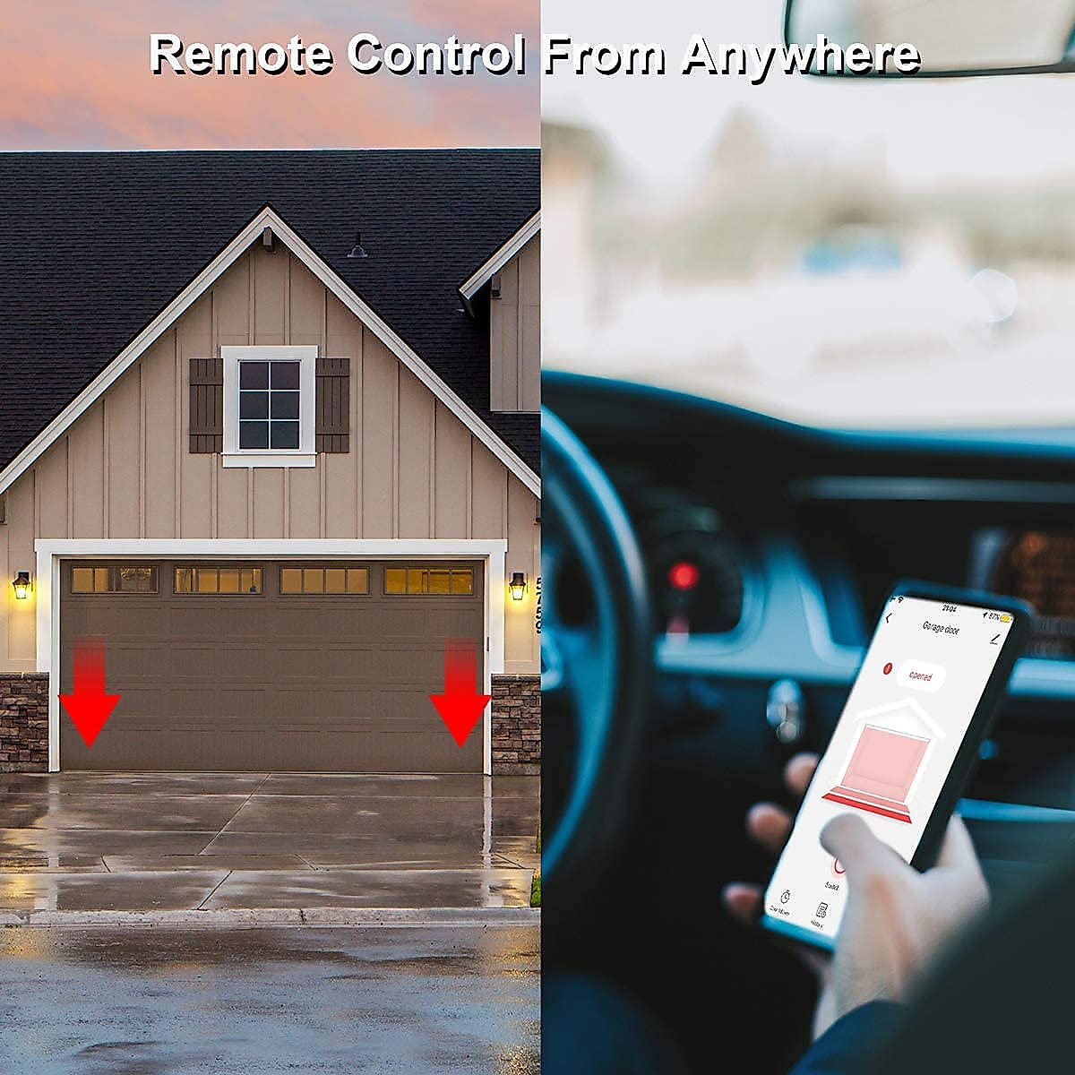 Garage WI-FI Remote Control for Grarage Door Opener with Orange/Red Learn Button,USB Type WI-FI Gate Remote Phone APP Control to Garage Opener,No hub Needed,Timer & Schedule,No Wiring Need