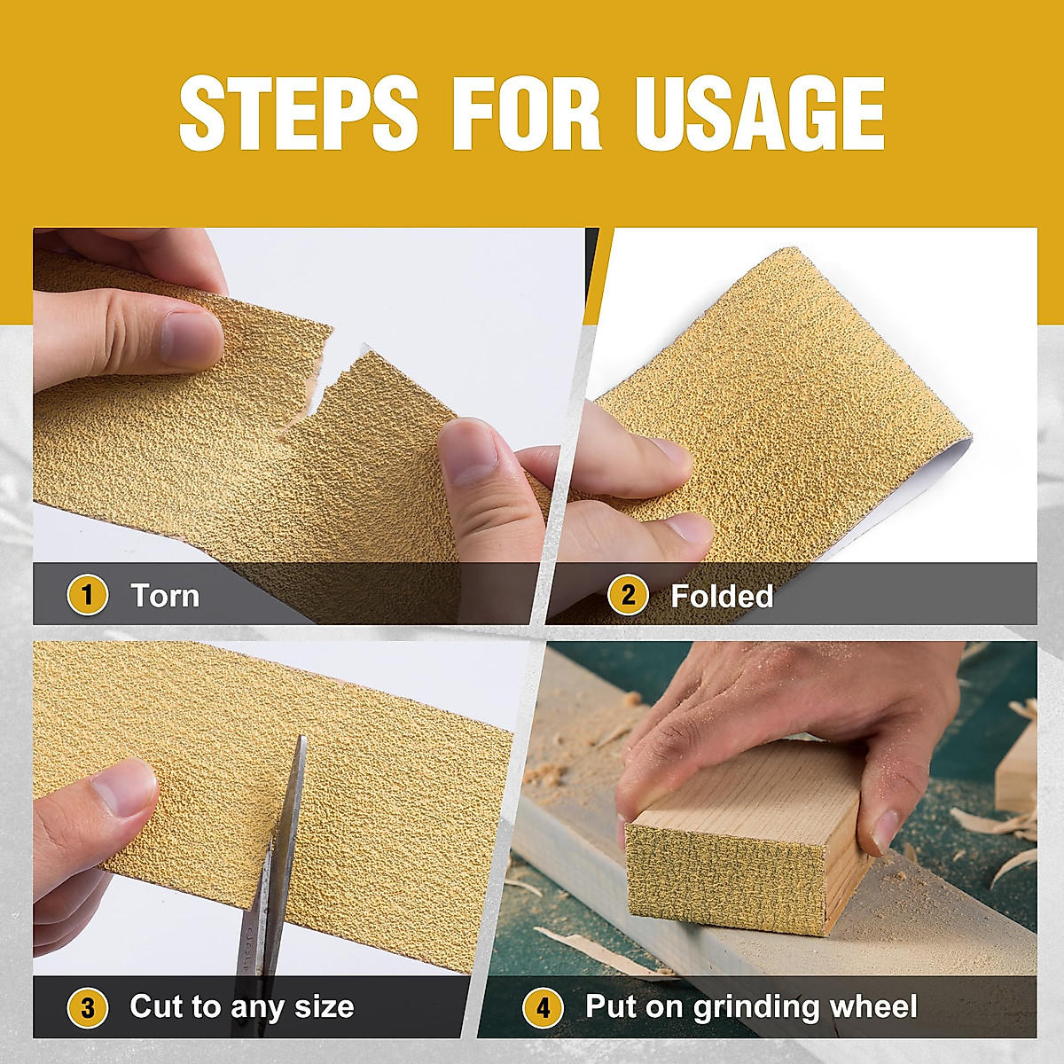 Shawya PSA Sandpaper Roll 80 Grit 2-3/4in x 20 Yards Self Adhesive Sticky Back Longboard Sand Paper Continuous Roll,Sand Sheets Roll for Woodworking, Auto Body, Air File Sander and Hand Sanding Blocks