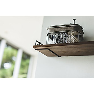 YAMAZAKI home Tower Wall-Mounted Wood Shelf Black