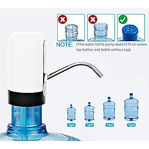 2020 Water Bottle Pump, USB Charging Automatic Drinking Water Pump for Universal 2-5 Gallon Jugs, Portable Electric Water Dispenser for Home Kitchen Office Camping