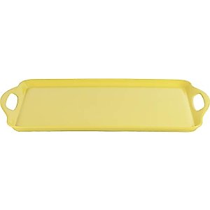 Reston Lloyd Calypso Basics Melamine Serving/Ottoman Handles, Rectangular Tray, Lemon