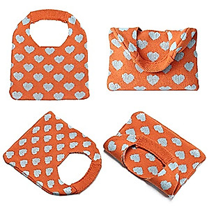 Ovida Shoulder Bag for Women Clutch Tote Handbag Purse Crocheted Bags Y2k Aesthetic Bag(Orange)