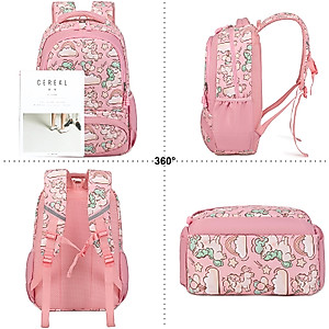 Meisohua School Backpacks Set Girls Unicorn Backpack with Lunch Bag and Pencil Case Kids 3 in 1 Bookbags Set School Bag for Elementary Preschool Water Resistant (Pink)