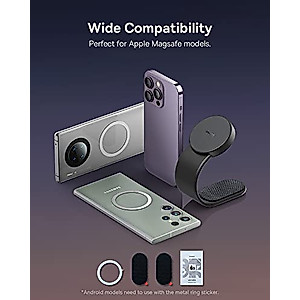 Baseus for Magsafe Car Mount, Magnetic Phone Holder for Car, Magsafe Car Dash Mount Compatible with iPhone 14 13 12 Pro Plus Max Mini, Bendable Memory Titanium Alloy for All Dashboard, Windshield