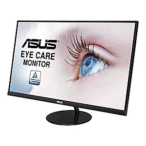 ASUS VL249HE 23.8” Eye Care Monitor, 1080P Full HD, 75Hz, IPS, Adaptive-Sync/FreeSync, Eye Care, HDMI VGA, Frameless Slim Design, VESA Wall Mountable