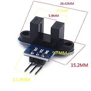Teyleten Robot IR Infrared Slotted Optical Optocoupler Module Speed Measuring Sensor 3.3V to 5V Photo Interrupter Sensor for Arduino 10pcs