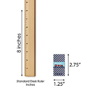 Railroad Party Crossing - Mini Candy Bar Wrapper Stickers - Steam Train Birthday Party or Baby Shower Small Favors - 40 Count