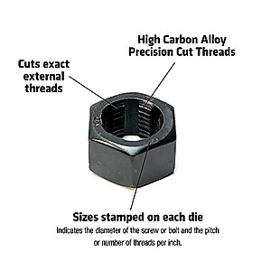 Century Drill & Tool 92910 Rethreading Die, 1/2-20NF
