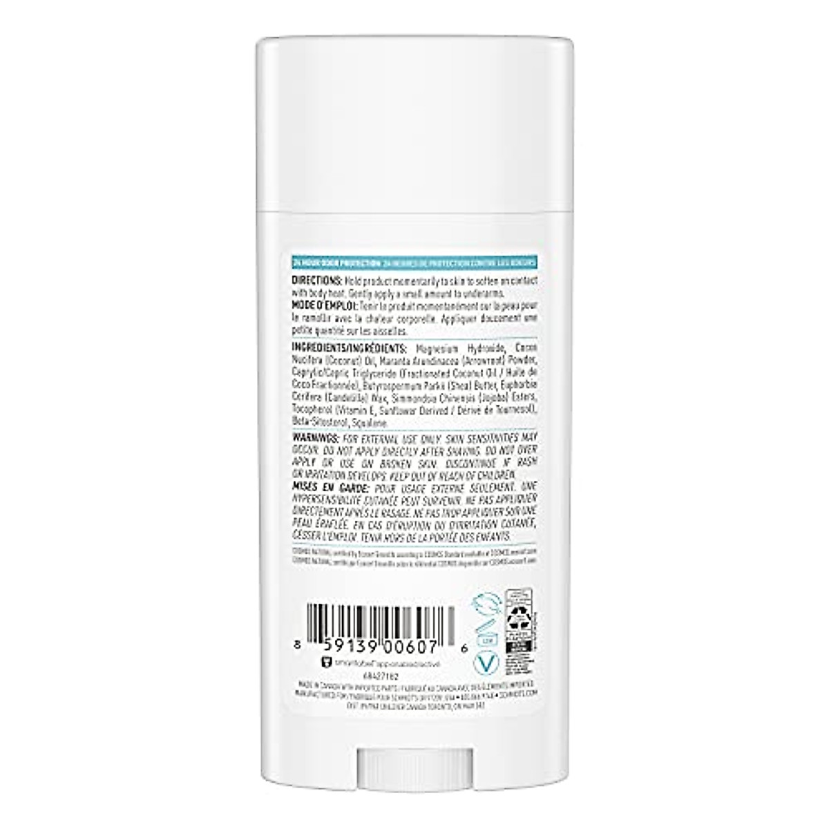 Schmidt's Aluminum Free Natural Deodorant for Women and Men, Fragrance Free for Sensitive Skin with 24 Hour Odor Protection, Certified Cruelty Free, Vegan Deodorant, 3.25oz, 3 pack