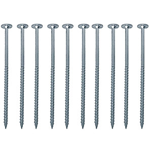 FastCap PowerHead Wood Screws with Flat Head - Self-Tapping Point - 3" Length, #2 Square Drive, Zinc Finish, 50-Pack - 99962