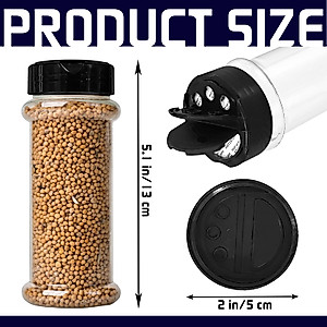 OJYUDD 8 Pack 5.5 Oz Plastic Round Spice Bottles with Black Shaker Lids,Reusable Seasoning Containers Jars,Clear Plastic Bottle Containers with Shaker Lids for Powders,Spice,Herbs,Glitters