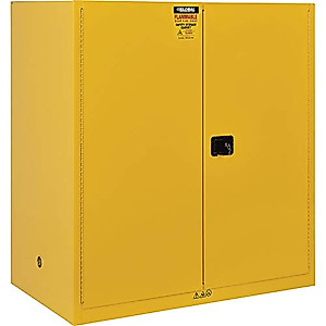 Global Industrial 110 Gallon Drum Storage Safety Cabinet, Manual Close w/Rollers