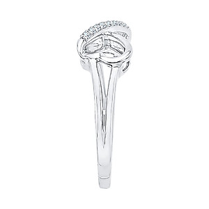 KATARINA Heart Shaped Infinity Diamond Ring in Sterling Silver (1/20 cttw, J-K, I1-I2) (Size-7)