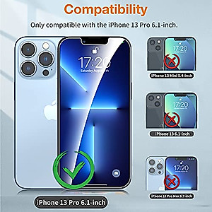 EGV [3+2 Pack] Screen Protector for iPhone 13 Pro 6.1 Inch with Camera Lens Protector, Tempered Glass With Alignment Kit, 9H Hardness, Case Friendly