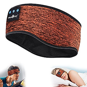 MUSICOZY Sleep Headphones Bluetooth Sports Headband, Wireless Music Sleeping Headphones Sleep Eye Mask Earbuds IPX6 Waterproof for Side Sleepers Workout Running Insomnia Travel Yoga Office, Pack of 2