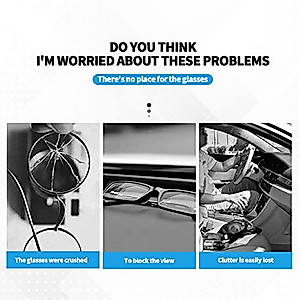 Jawmoy 2 PCS Glasses Holders for Car Sun Visor, Bling Crystal Rhinestones Storage Bag, Car Eyeglasses Hanger Mount, Car Accessories for Women (Pink)