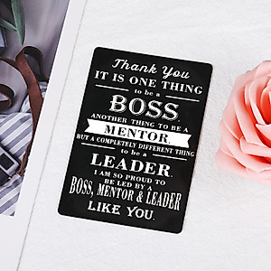 Boss Appreciation Gifts Wallet Card Insert for Mentor Leader Male Female Boss Day Office Thank You Gifts for Supervisor PM Birthday Card Coworker Leaving Going Away Farewell Retirement Christmas Gifts