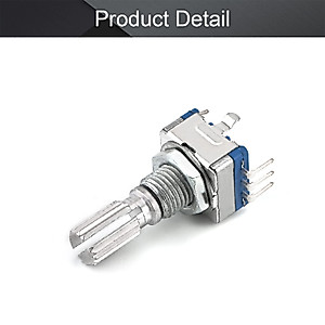 Fielect 5Pcs 360 Degree EC11 Rotary Encoder Code Switch Digital Potentiometer 7 Pins 20mm Shaft