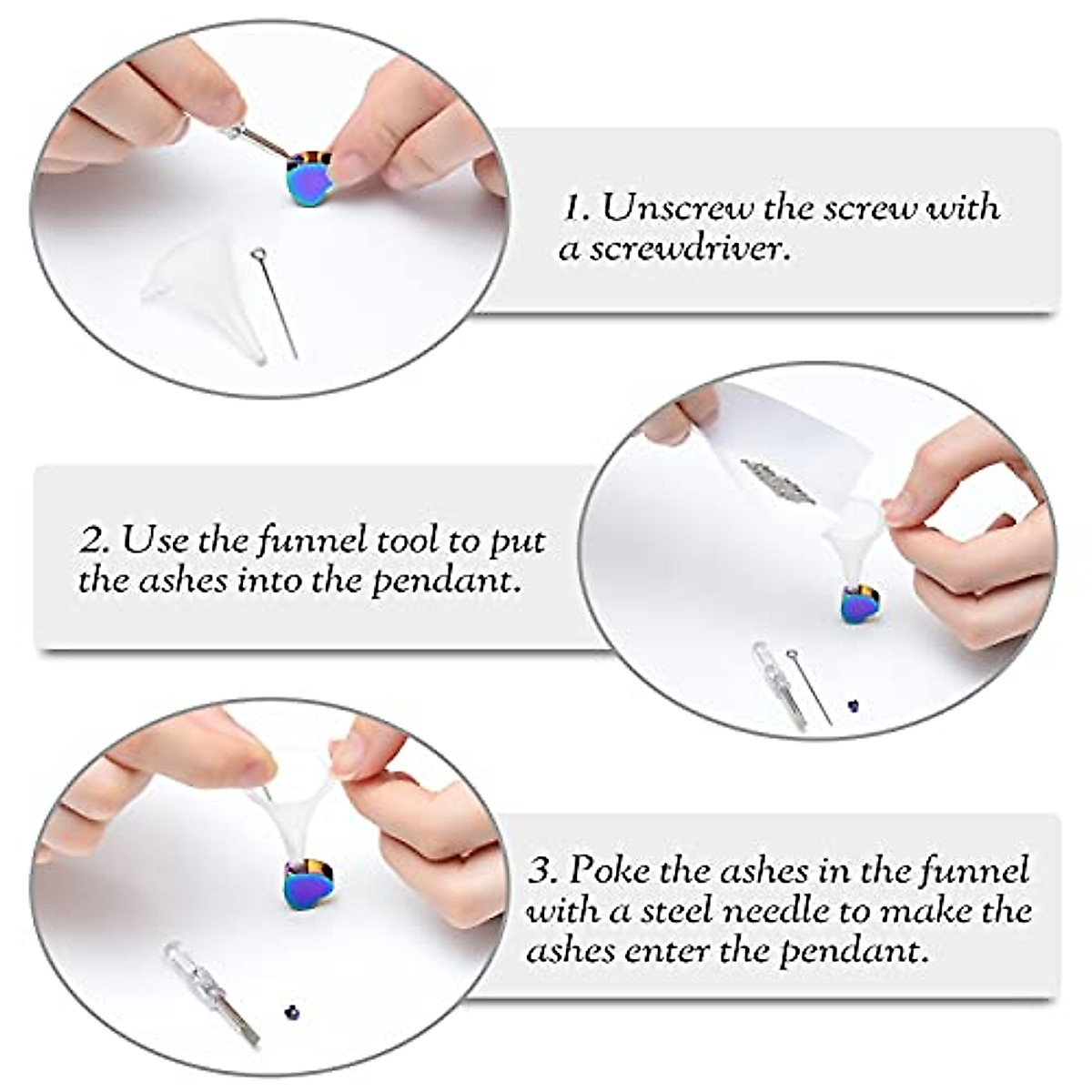 constantlife Cremation Jewelry for Ashes - Heart Pendant Memorial Urn Necklace Ashes Holder Stainless Steel Personalized Customization Keepsake (Customize)