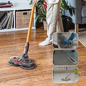 Jajadeal Mop Head for Dyson V15 V11 V10 V8 V7 Vacuum Cleaners, Electric Mop Attachment with Detachable Water Tank and 12 Reusable Mop Pads