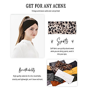 jollybows 16 Pack Headbands for Women Non Slip Wide Knotted Head Bands Elastic Twist Yoga Workout Hair Wraps for Girls