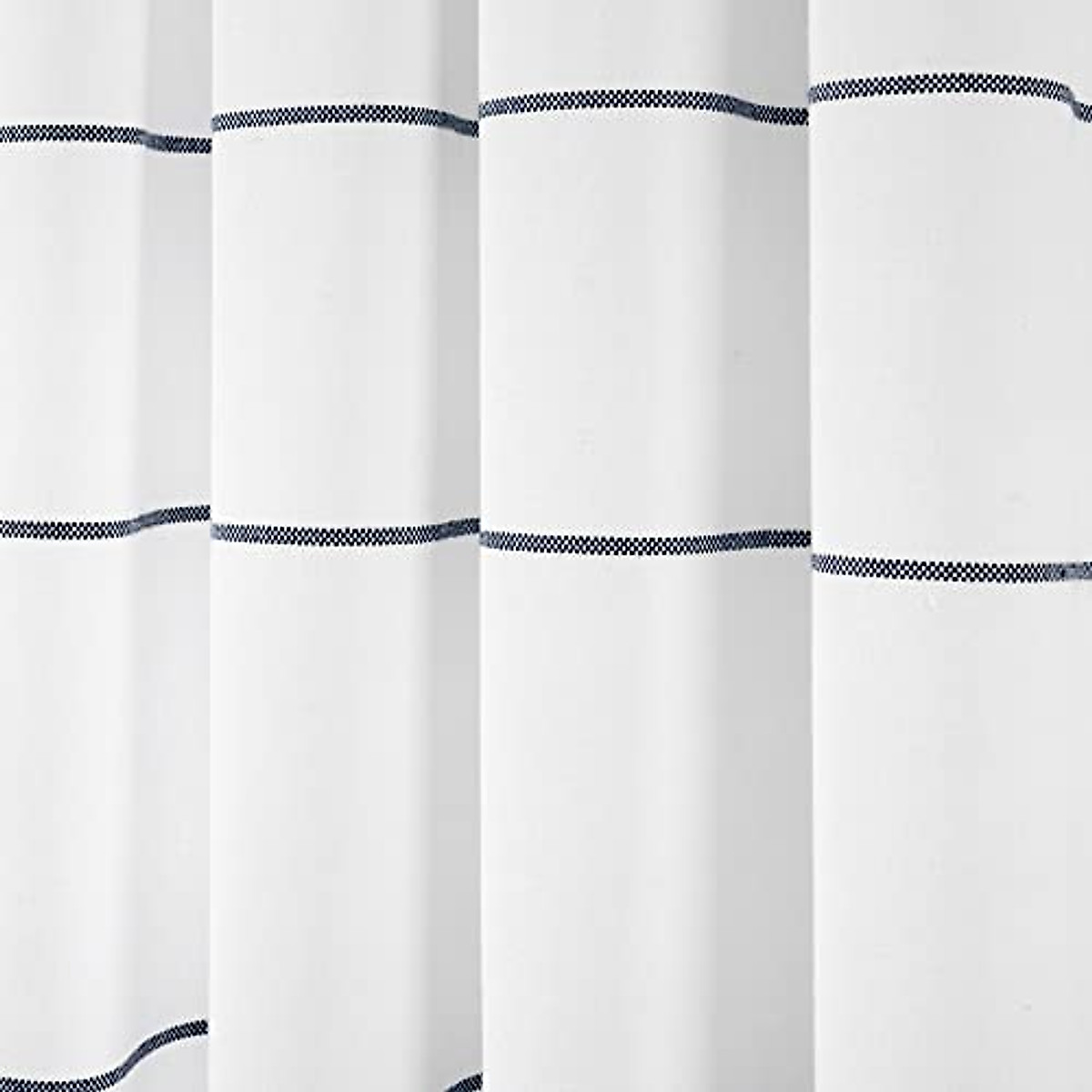 Lush Decor Farmhouse Boho Stripe Woven Tassel Yarn Dyed Cotton Window Curtain Panel Pair, 95" L x 42" W, White