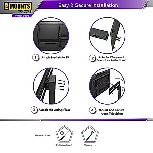 Portrait to Landscape TV Stand for 32" to 75" TVs, Height Adjustable 360° Rotating Monitor Stand with Glass Base, Floor TV Stand Mount with ±30° Swivel Range, Max VESA 600x400 Menu Wall Board