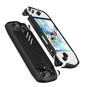 SOATUTO Case for ROG Ally Game Console Silicone Hard Case Back Cover Anti-Scratch Drop-Proof Non-Slip Protective Case for 2023 ASUS ROG Ally Game Console Shockproof Protective (Black)