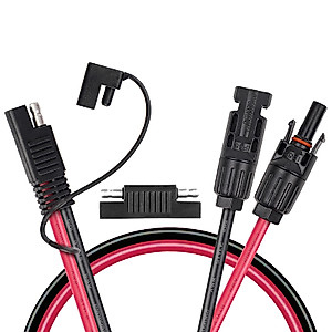 Vemote Solar Panel Connector to SAE Adapter Cable, 30A IP68 Waterproof PV Extension Wire with SAE Polarity Reverse Adapter 10AWG for Rv Caravan Solar Panels Battery Charger