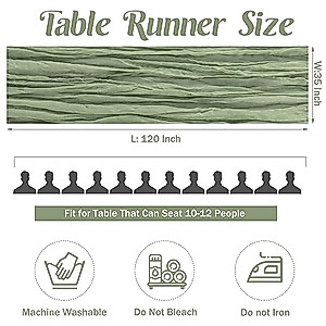6 Pieces Sage Green 10FT Cheesecloth Table Runner Boho Gauze Fabric Table Runner Rustic Sheer Runner for Wedding Birthday Baby Shower Party Boho Table Decoration（Sage Green）